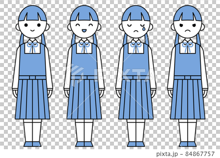 Person illustration _ high school girl facial... - Stock Illustration ...