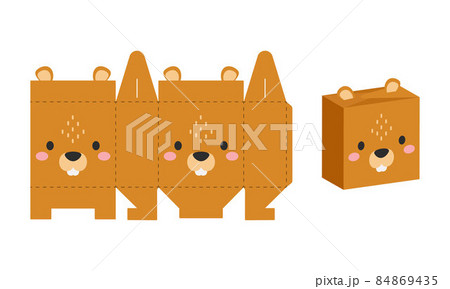 Simple packaging favor box beaver design for...のイラスト素材 [84869435] - PIXTA
