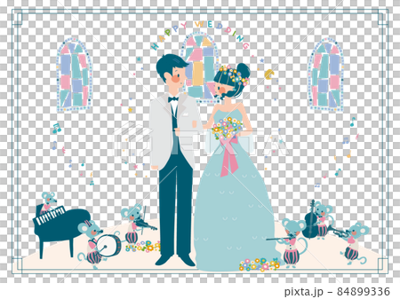 Wedding illustrations celebrated by mice - Stock Illustration [84899336 ...