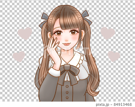 Caries pose Menhera girl - Stock Illustration [84913468] - PIXTA