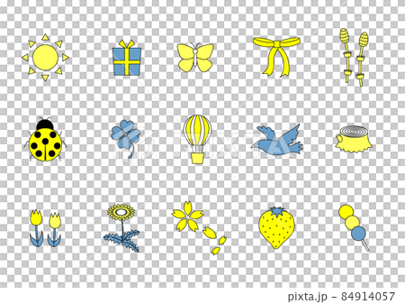 Flat and simple spring illustration set - Stock Illustration [84914057 ...