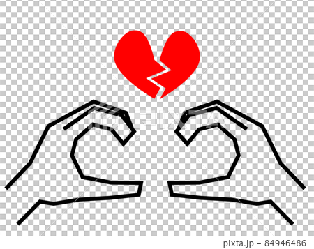 Hand sign of broken heart image Illustration... - Stock Illustration ...