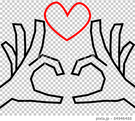 Heart mark made by hand Material of angular hands - Stock Illustration ...