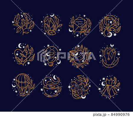 Magic celestial icon setのイラスト素材 [84990976] - PIXTA