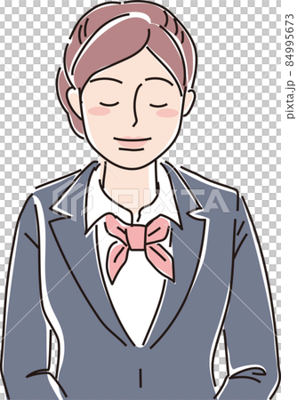 Working woman_Receptionist_Upper body_Bow - Stock Illustration ...