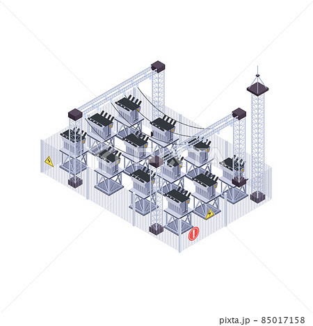 Electric Transformers Isometric Compositionのイラスト素材 [85017158] - PIXTA