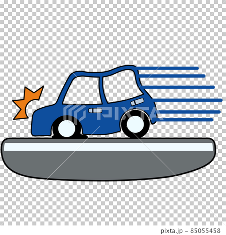 Illustration of a car that brakes suddenly... - Stock Illustration ...