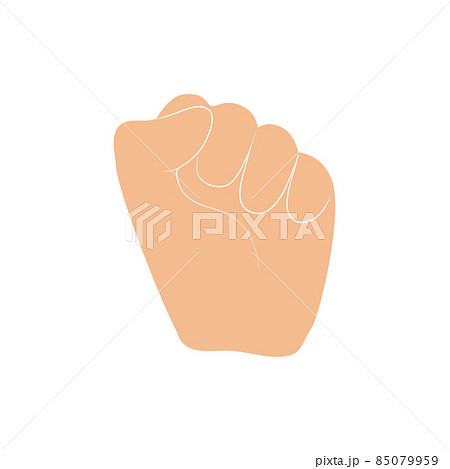 Fist stylized vector sign. Hand flat icon....のイラスト素材 [85079959] - PIXTA