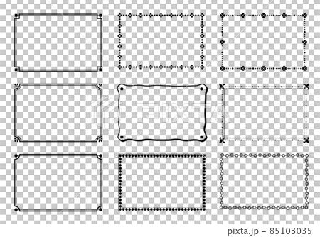 シンプルな飾り枠のセットのイラスト素材 [85103035] - PIXTA