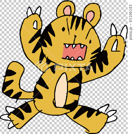 Bad tiger picture Children's graffiti Tiger year - Stock Illustration ...