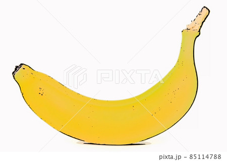 banana yellow profile on isolated backgroundのイラスト素材 [85114788] - PIXTA