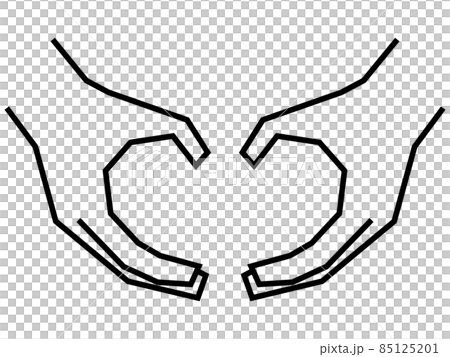 Heart mark made by hand Material of angular hands - Stock Illustration ...