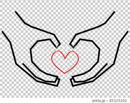 Heart mark made by hand Material of angular hands - Stock Illustration ...