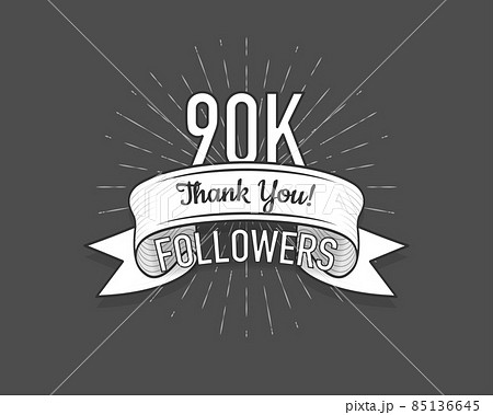 90K followers. Poster for social network and...のイラスト素材 [85136645] - PIXTA