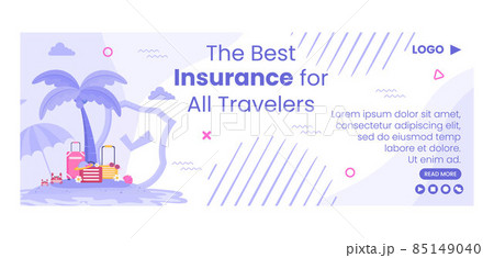 Travel Insurance Cover Template Flat Design...のイラスト素材 [85149040] - PIXTA