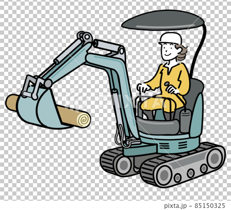 A woman who moves heavy machinery - Stock Illustration [85150325] - PIXTA
