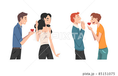 Man and Woman Experiencing Unrequited Love...のイラスト素材 [85151075] - PIXTA