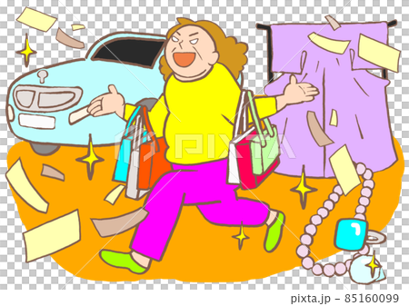 Manic state: A colorful woman who feels... - Stock Illustration ...