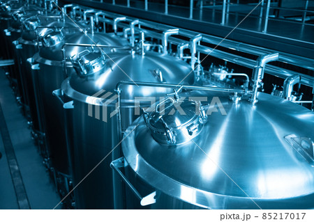 Private microbrewery. Modern beer plant with...の写真素材 [85217017] - PIXTA