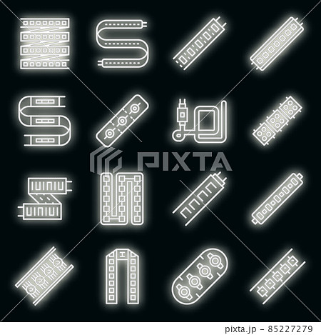 Led strip lights icons set vector neonのイラスト素材 [85227279] - PIXTA