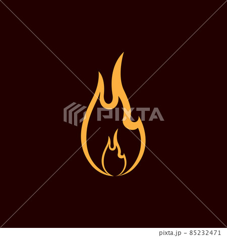 minimalist deep fire flame logo design vector...のイラスト素材 [85232471] - PIXTA