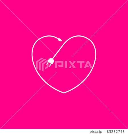 cable plug with love line logo design vector...のイラスト素材 [85232753] - PIXTA