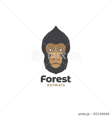 face animal Celebes crested macaque logo design...のイラスト素材 [85249089 ...