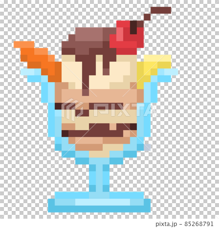 Pixel illustration of chocolate parfait - Stock Illustration [85268791 ...