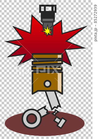 A poorly maintained engine that was damaged... - Stock Illustration ...