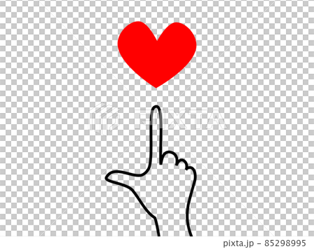 Decorative material for finger guns and heart... - Stock Illustration ...