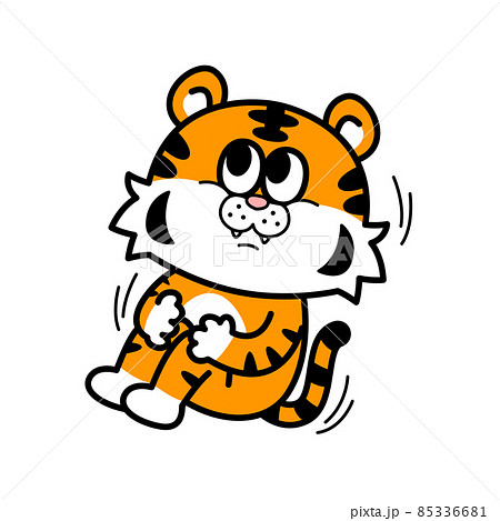Sad Baby Tiger Cartoon