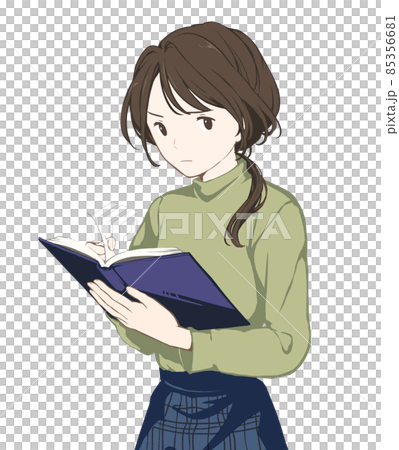 Female reading a book (angry, annoying face) - Stock Illustration ...