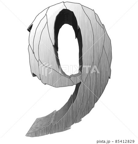 Jagged brushed metal number.Art font.のイラスト素材 [85412829] - PIXTA