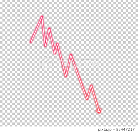 Graph with downward slope (red) - Stock Illustration [85447217] - PIXTA