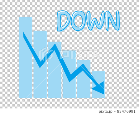 Simple down arrow icon line down graph - Stock Illustration [85476991 ...