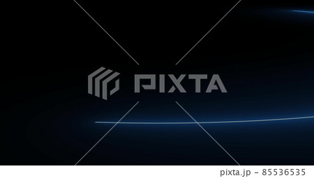 Image of blue neon trails on black backgroundのイラスト素材 [85536535] - PIXTA