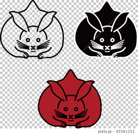 Rabbit Rabbit Year of the Year Hanko Stamp... - Stock Illustration ...