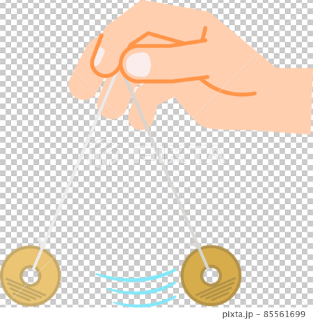 Hand holding a five-yen coin pendulum - Stock Illustration [85561699 ...