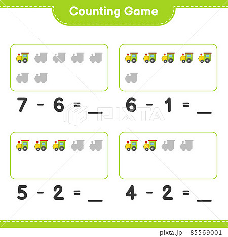 Count and match, count the number of Train and...のイラスト素材 [85569001] - PIXTA