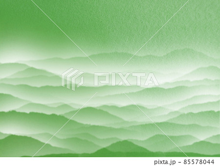 渋い緑色の雲海漂う山脈の風景背景イラスト 横 他色/縦有りのイラスト素材 [85578044] - PIXTA