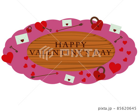 Happy Valentine's day wooden signboard...のイラスト素材 [85620645] - PIXTA