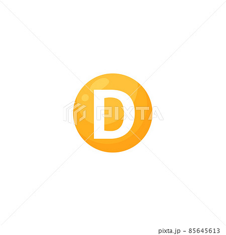 Vitamin D circle round golden color vector icon...のイラスト素材 [85645613 ...