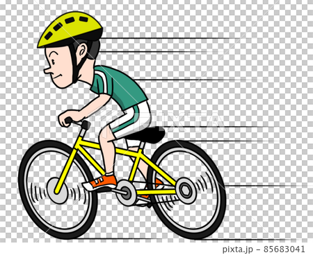 Illustration of running on a bicycle - Stock Illustration [85683041 ...