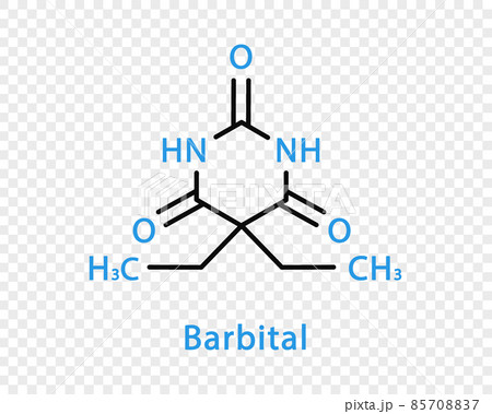 Barbital chemical formula. Barbital structural...のイラスト素材 [85708837] - PIXTA