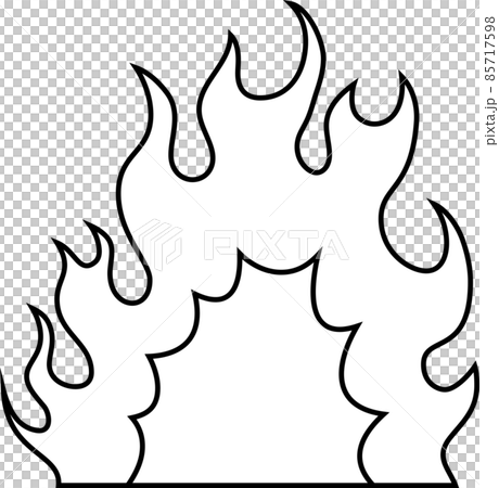 Simple and cartoon-style flame illustrations on... - Stock Illustration ...