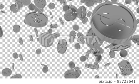 Silver dollar coin falling from the sky - Stock Illustration [85722641 ...
