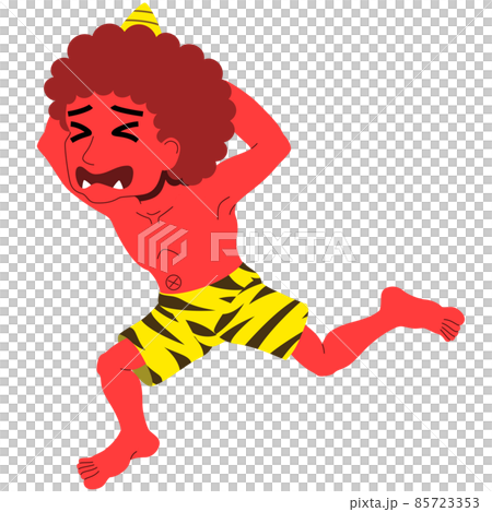Illustration of a red demon running away - Stock Illustration [85723353 ...