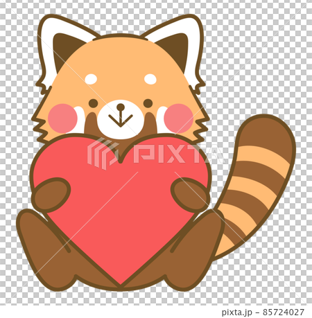 Red panda with a heart - Stock Illustration [85724027] - PIXTA