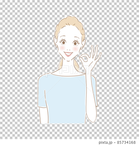 Female facial expression OK - Stock Illustration [85734168] - PIXTA