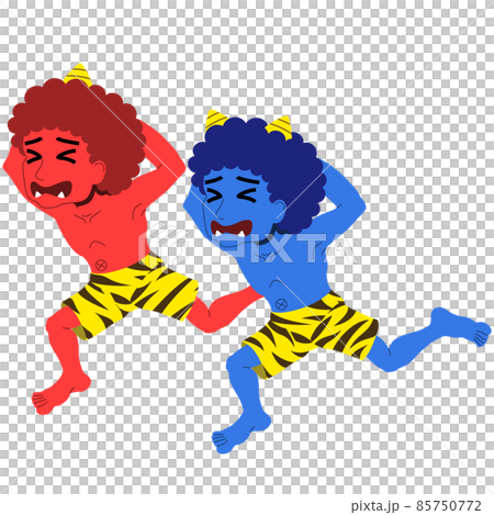 Illustration of two demons running away - Stock Illustration [85750772 ...
